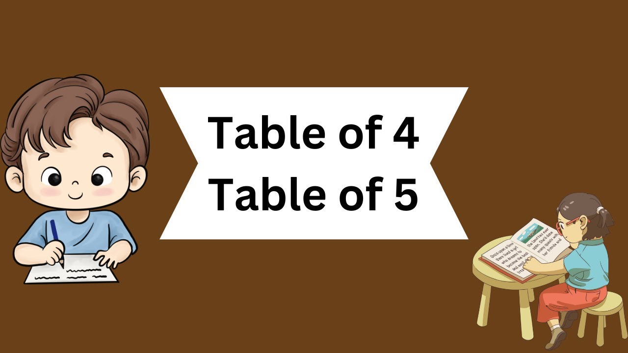 table of 4 &5 | multiplication Table of 4 &5 in English | learn ...