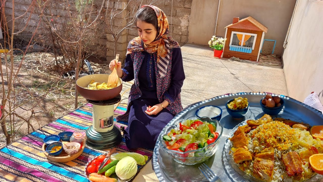 Cooking vegetable pilaf with fish is one of the traditional dishes of ...