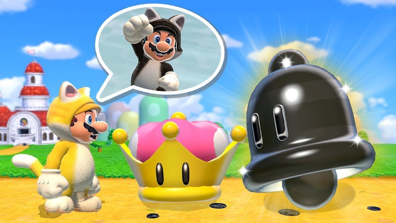 What happens when Mario use the Evil Cat Bell and Super Crown Power-Up ...