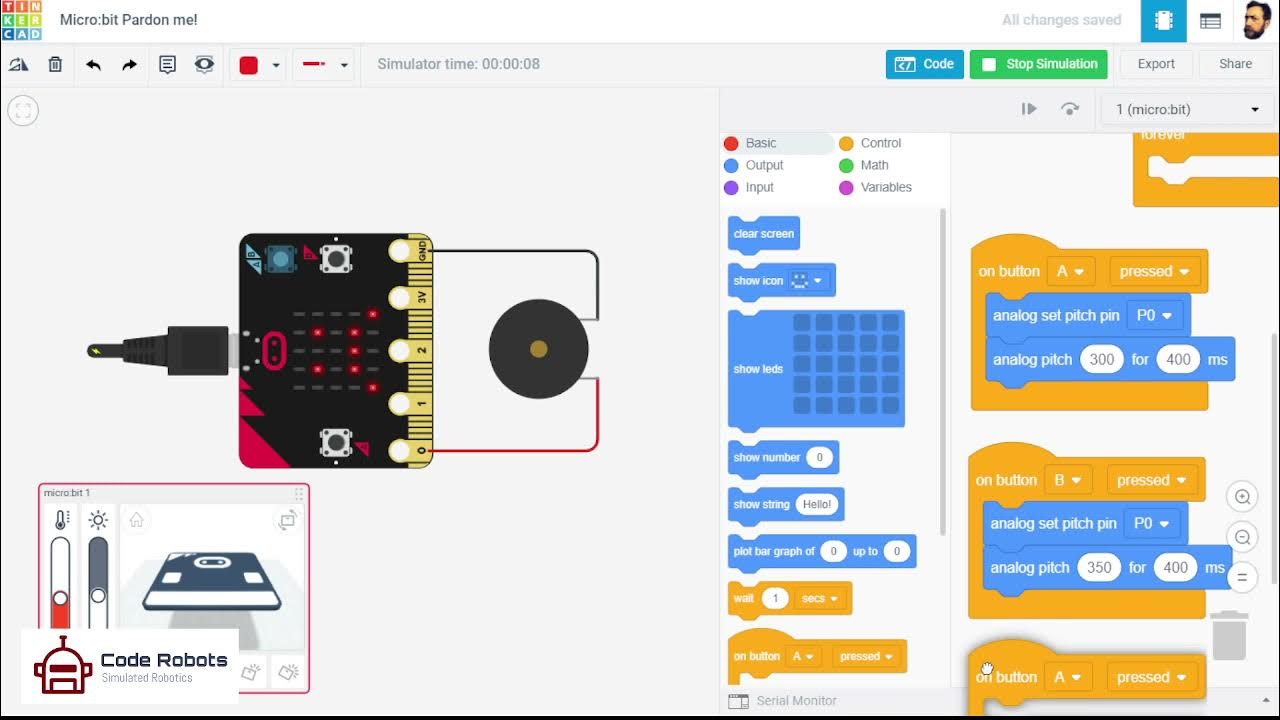 Tinkercad Micro:bit piezo buzzer - YouTube