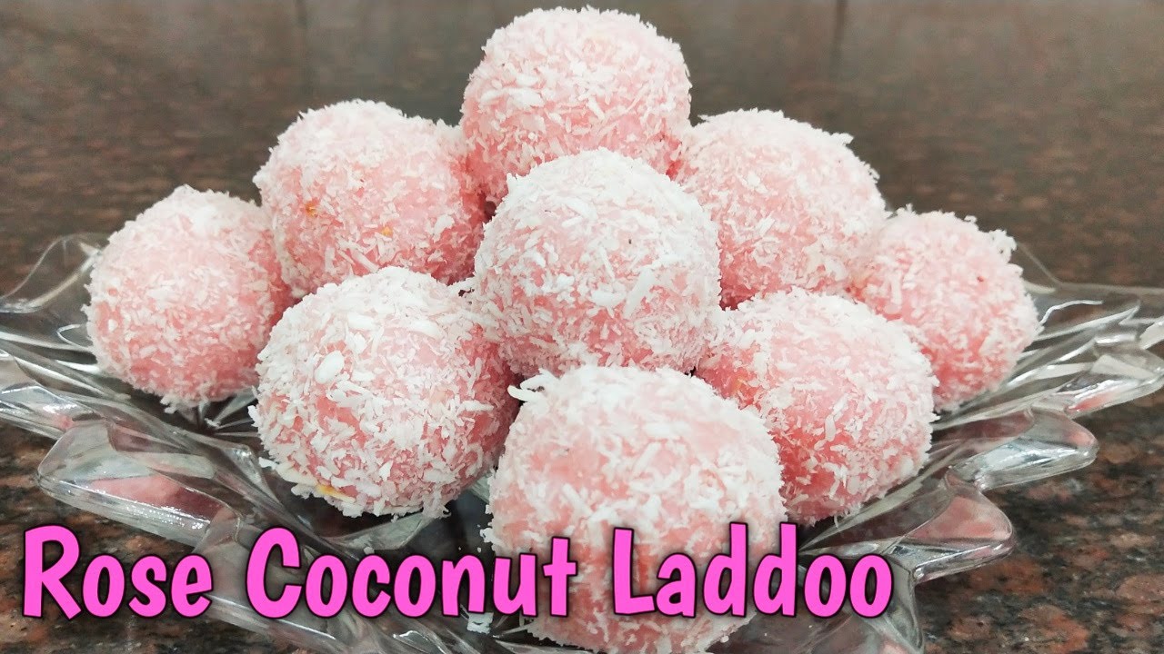 Rose Coconut Laddoo l Coconut Laddo l Loddo Recipe - YouTube
