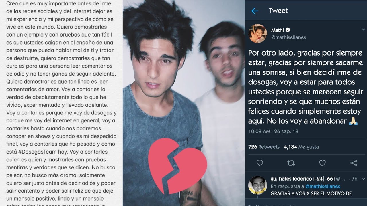 ÚLTIMAS PALABRAS de Mathías Sellanes de Dosogas Team *¡antes de irse de ...