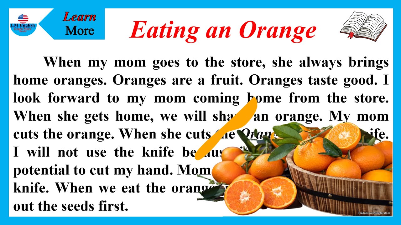 Eating an Orange / Learning English Speaking / Level 2 / Listen Read ...