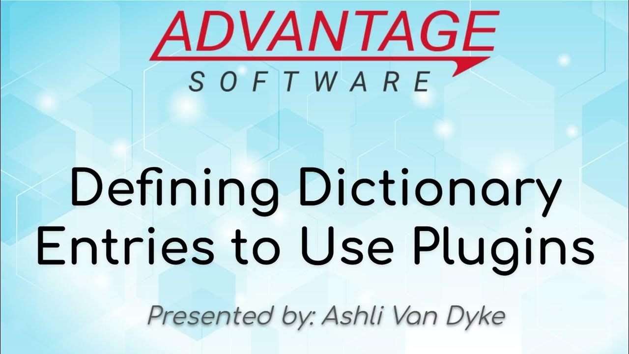 Defining Dictionary Entries to Use Plugins - YouTube
