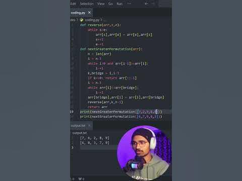 Day- 36/120- Next Greater Permutation | Striver's AtoZ using Python #coding #striver #dsa - YouTube