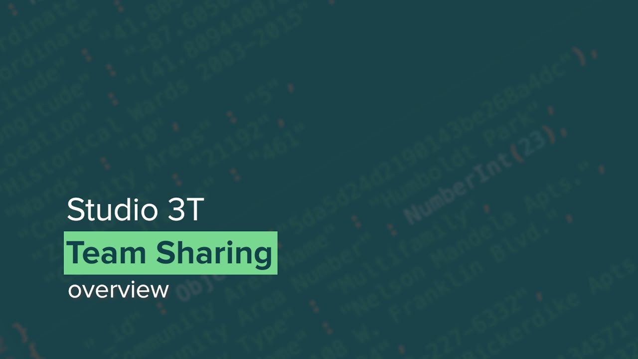 Studio 3T's Team Sharing | For MongoDB - YouTube