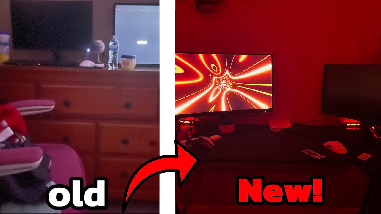 I transformed my crappy gaming setup INTO THIS! - YouTube