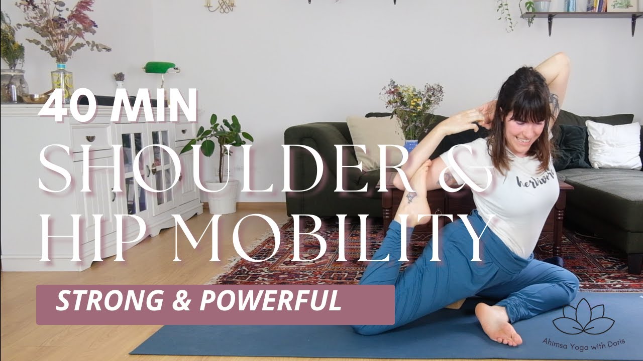 Yoga for Shoulder & Hip Mobility (Strap Pratise) // Ahimsa Yoga with ...