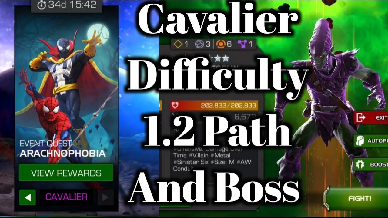 Mcoc Arachnophobia ( Cavalier ) Difficulty 1.2 Easy to clear Path And ...