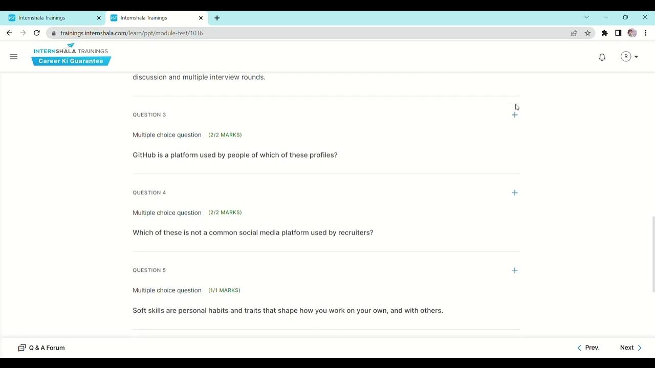 Getting Started With The Job Hunt Result Module Test Internshala Prefer