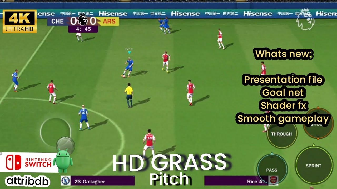 Switch attribdb Pitch grass & PS5 cursor presentation on Fifa 16 mobile mod easports fc 24 ...