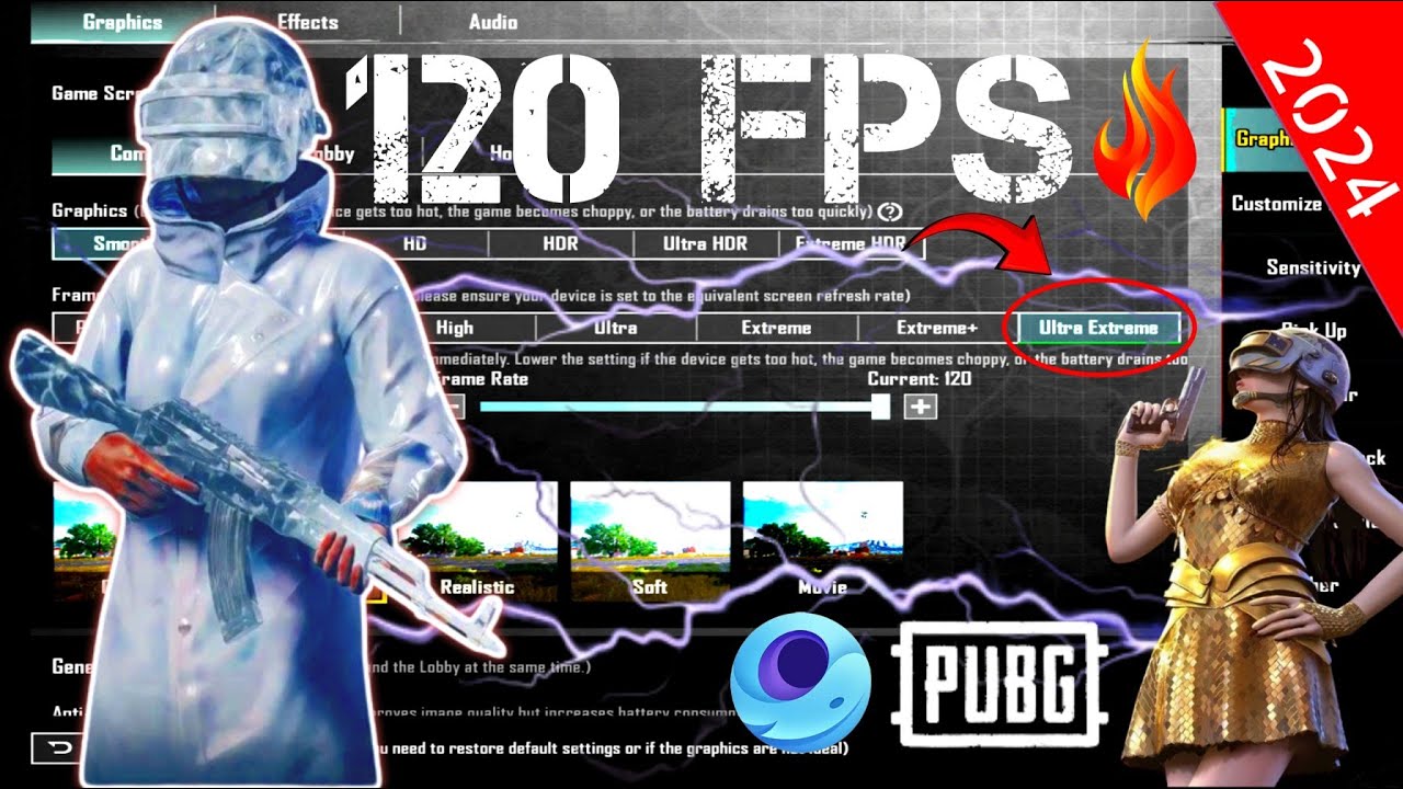 PUBG ULTRA HDR + 120FPS | GAMELOOP | RESOLUTION 1280 X 1080 | - YouTube