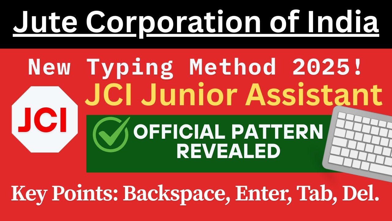 JCI Typing Test Method 2025 🔥| JCI Jr Assistant Typing Test | Jute ...