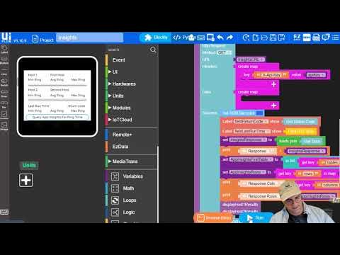 Turns an M5Stack into an Azure Dashboard with UiFlow Blockly style drag and drop Python - YouTube