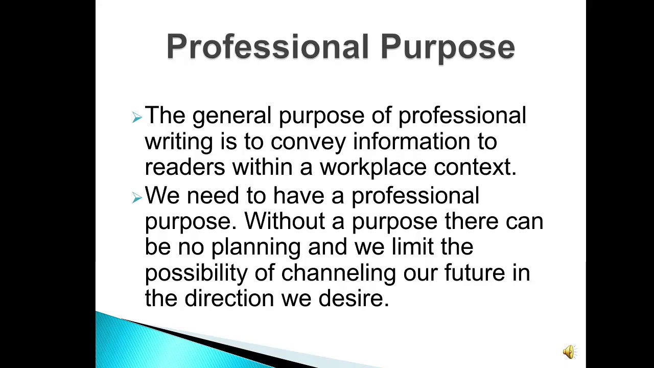 Professional Purpose and Audience of Professionals || BSA-1 Camarillo ...