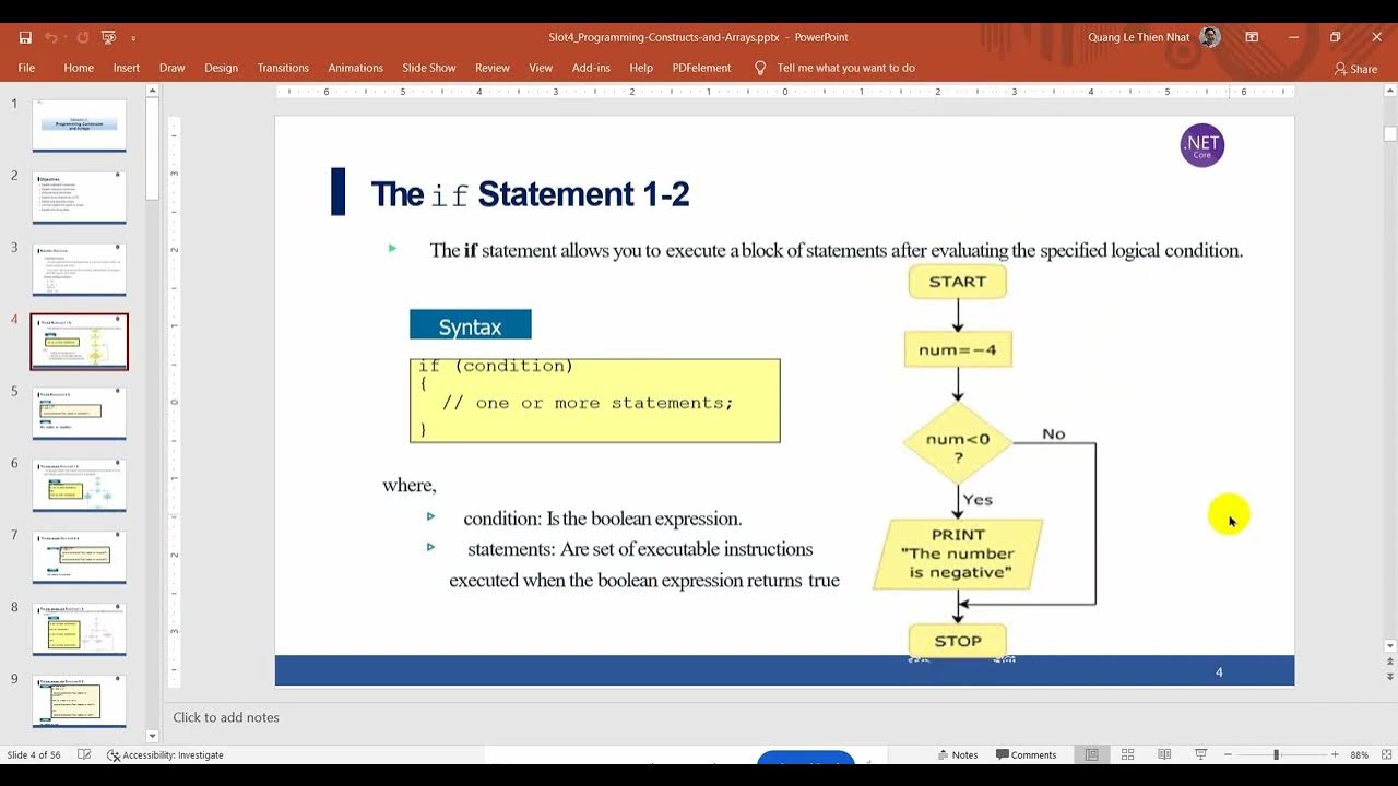 Session 4: Programming Constructs and Arrays. - YouTube