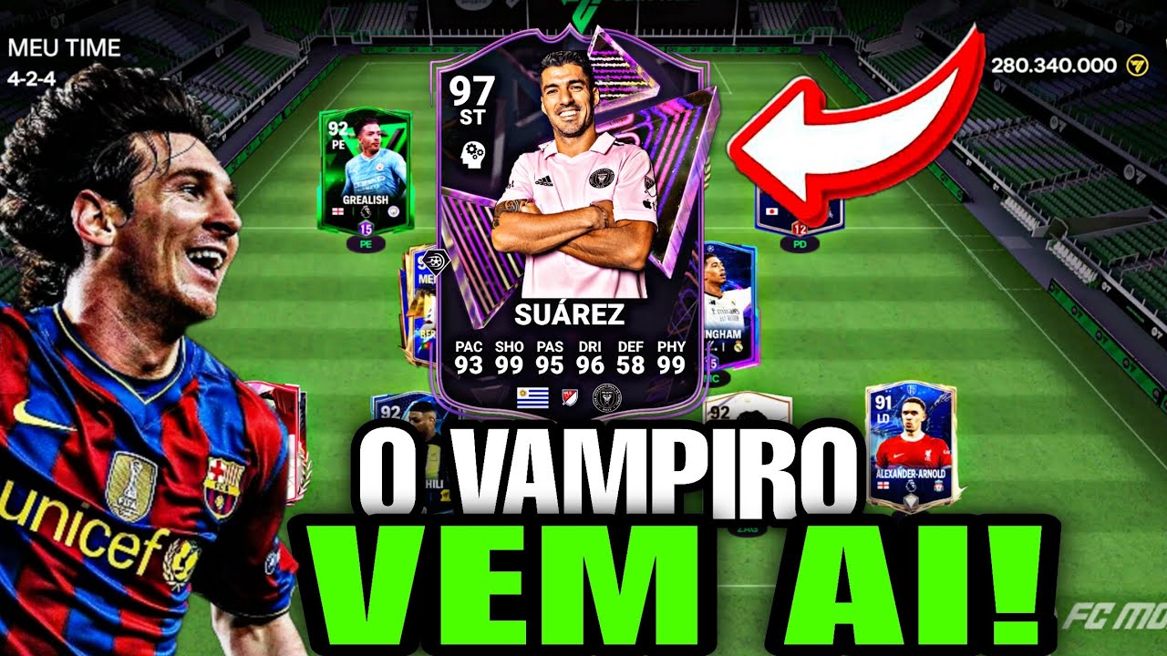 VAZOU TUDO 😱 LUIZ SUÁREZ NO FC MOBILE 24! ️ VAI SER O MELHOR ATACANTE ...