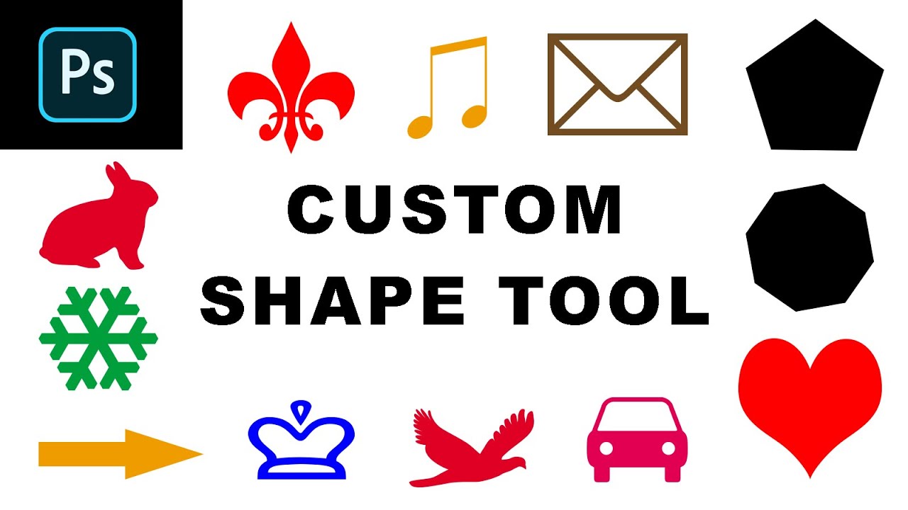 TUTORIAL PHOTOSHOP BASIC - MENGENAL CUSTOM SHAPE TOOL - YouTube