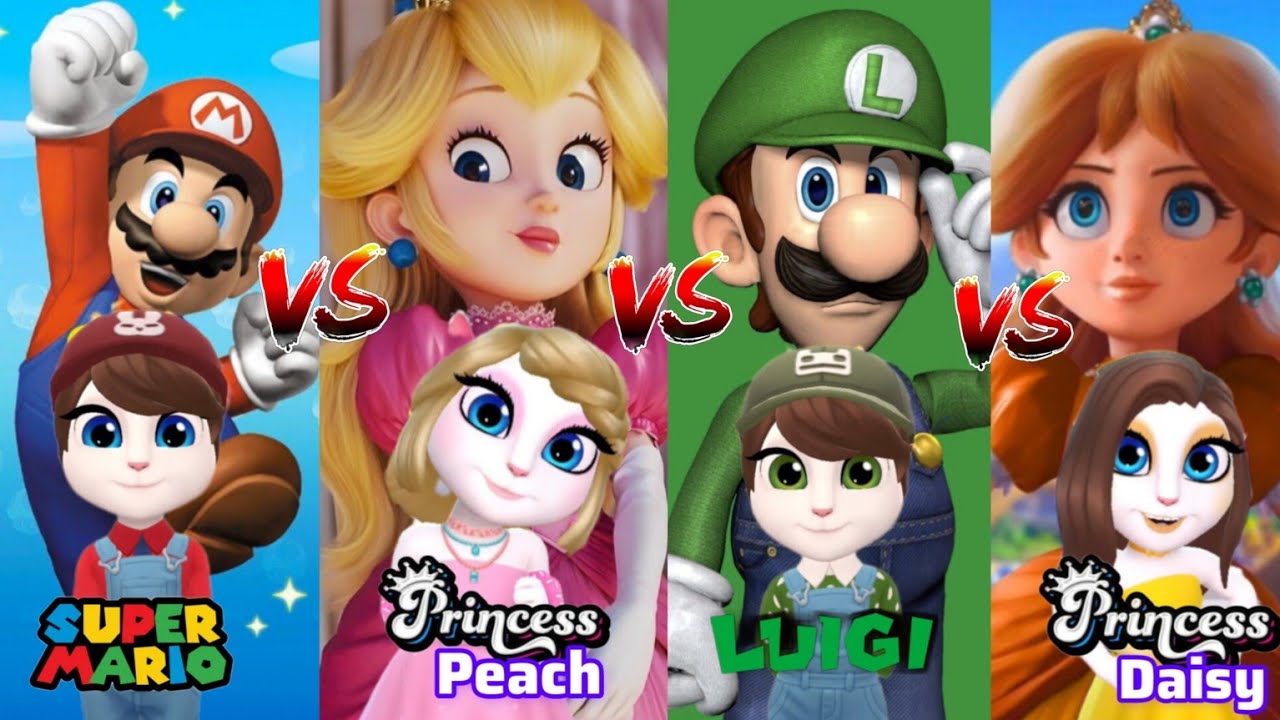 MY TALKING ANGELA 2 || Super Mario Bros Princess Form || Mario vS Peach ...