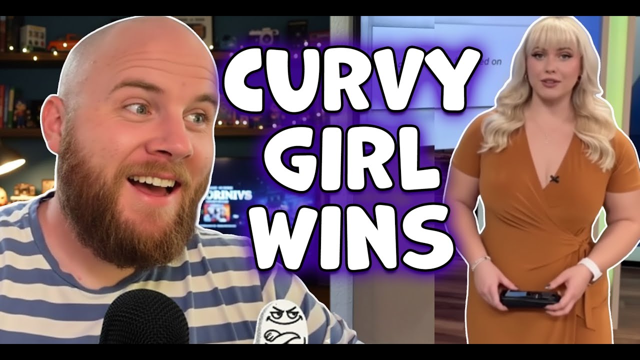 Curvy News Reporter Girl Reads Men Comments - Men DELIGHT! - YouTube