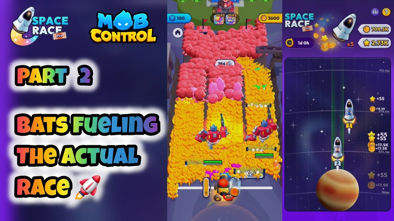 [Part 2] Bats fueling the race 🌌 PRO Space Race 🚀 Mob Control - YouTube