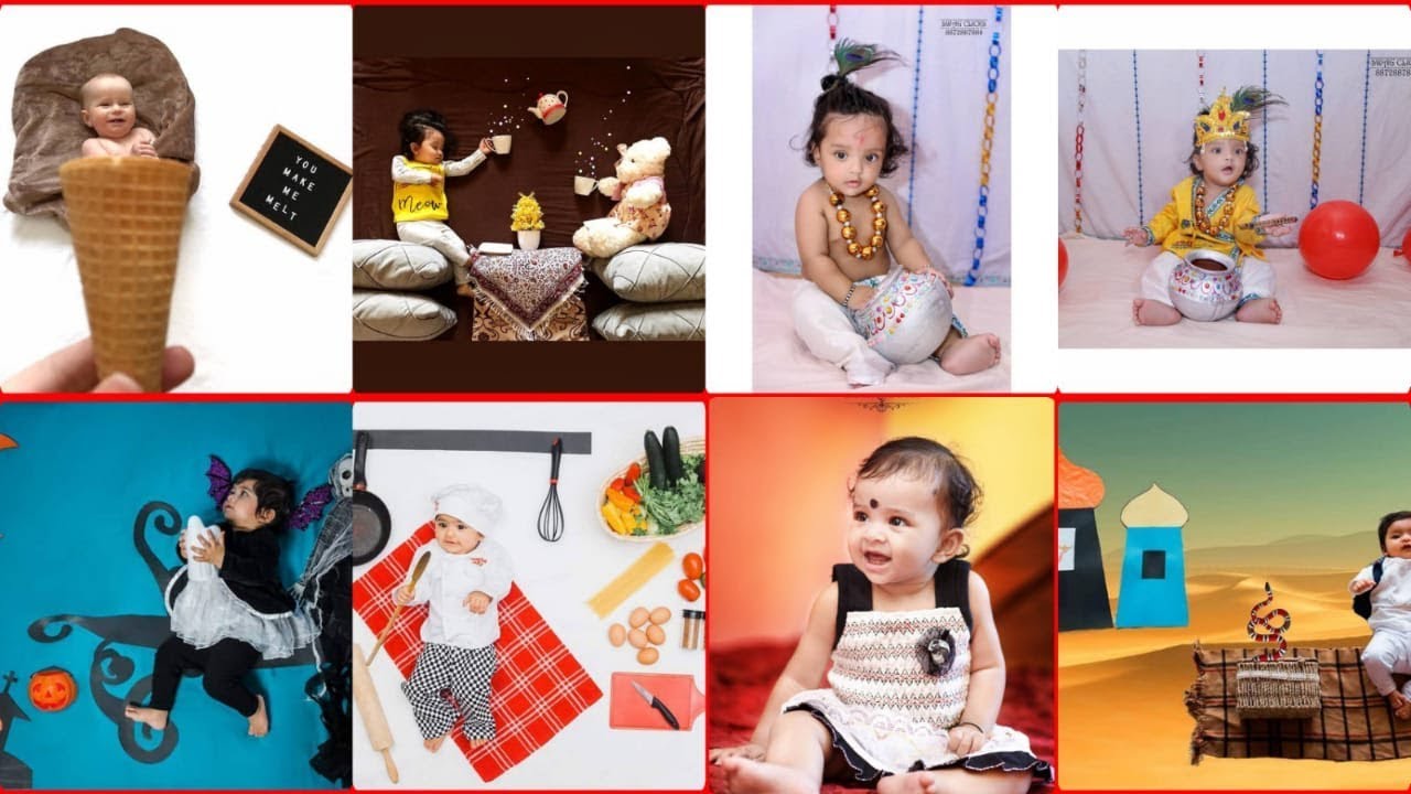 Baby photoshoot at home ideas | Creative Baby Photography ideas| - YouTube