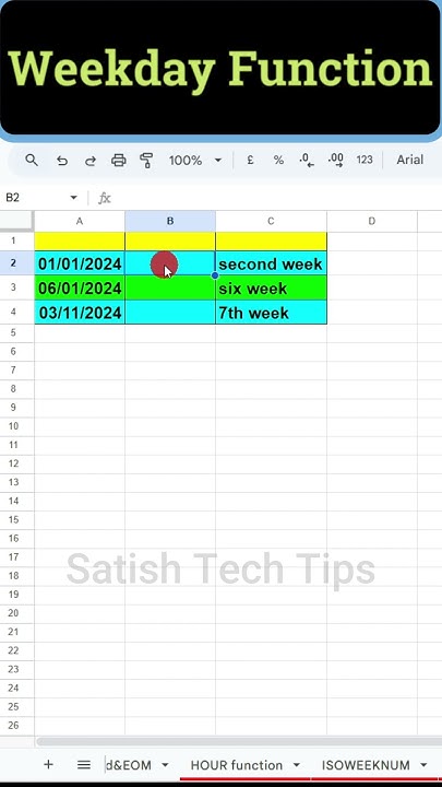How to use Weekday Function in Google sheets #satishtechtips # ...