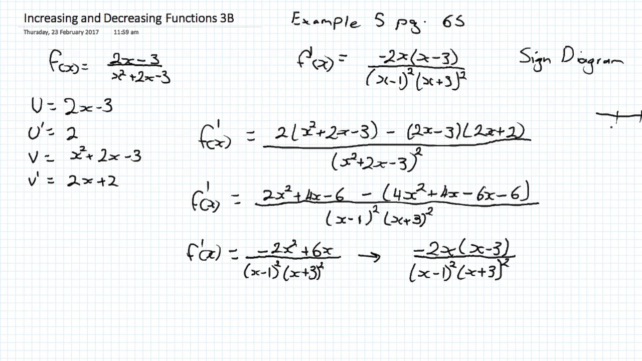 1.5c Increasing and Decreasing Functions - YouTube