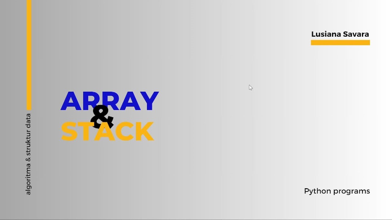 DATA ARRAY & DATA STACK - YouTube