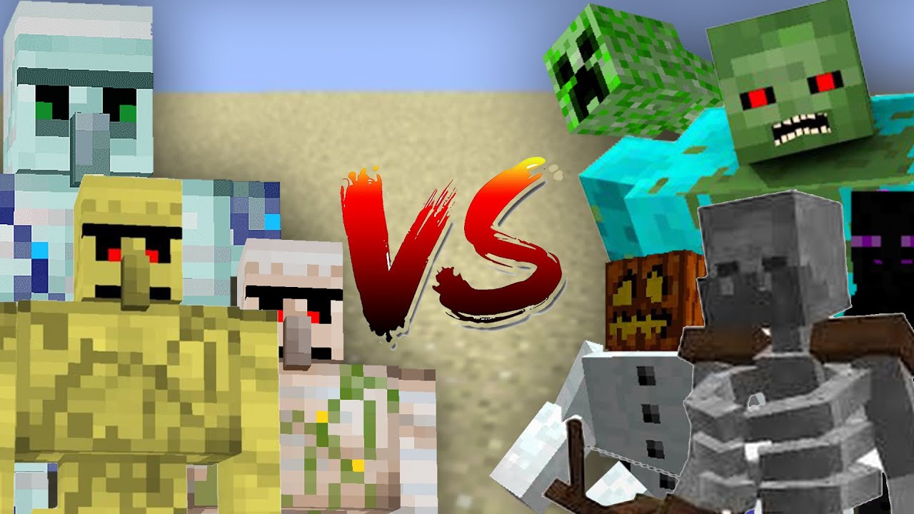 Extra Golems vs Mutant Creatures in Minecraft Mob Battle - YouTube
