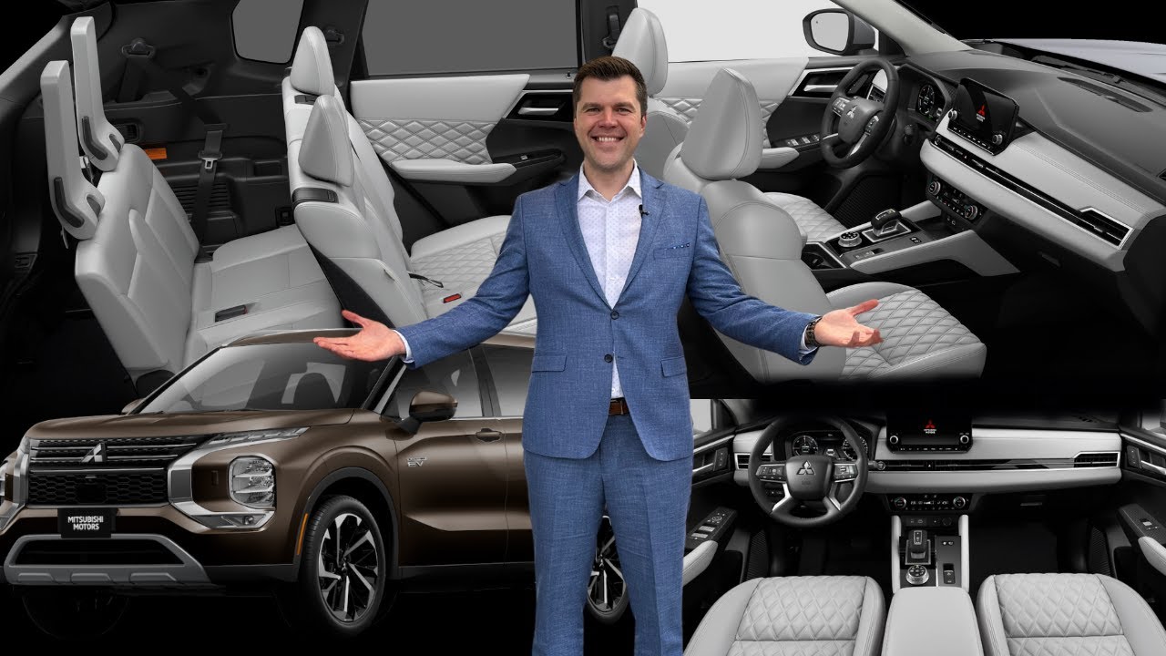 Light grey /white interior review | 2023 PHEV Outlander! - YouTube