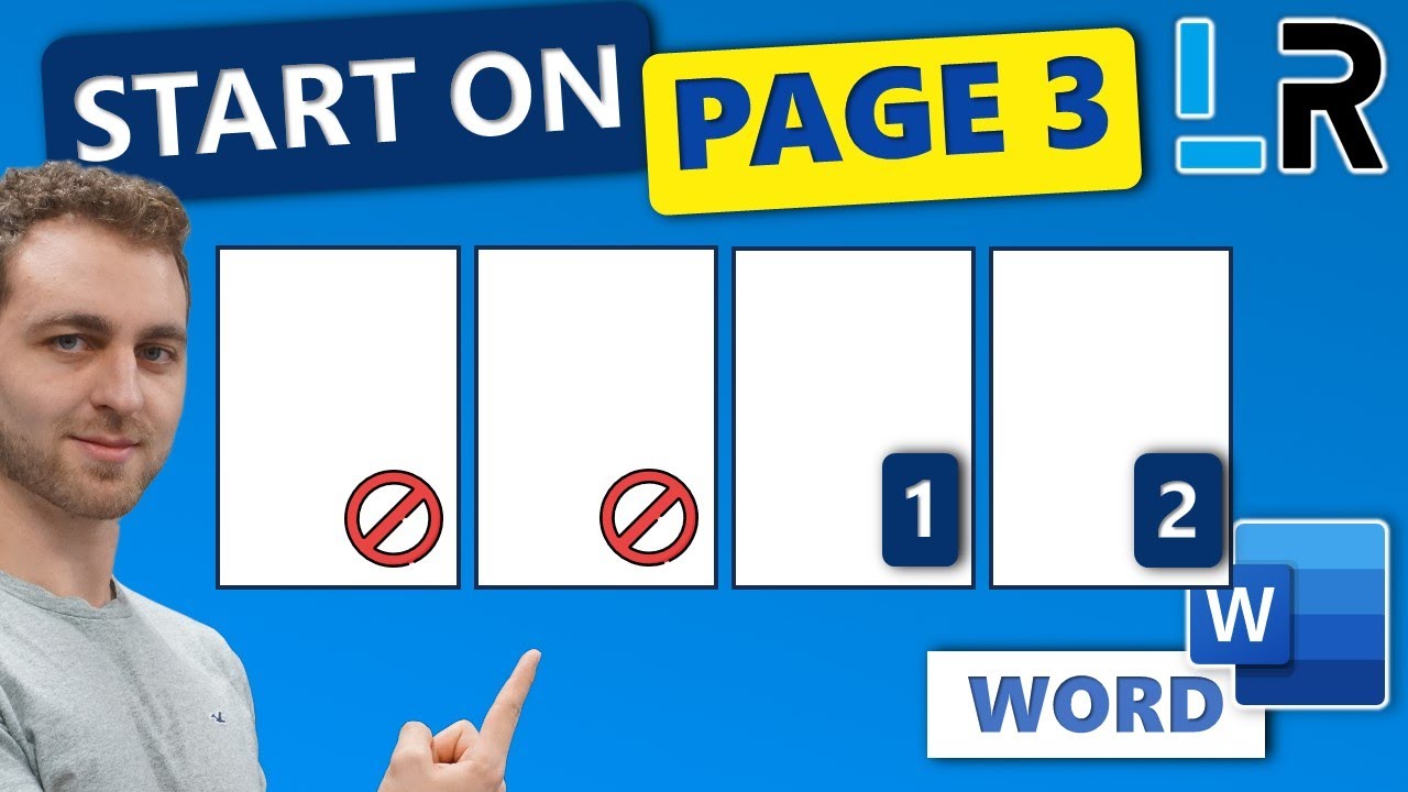 Insert Page Number From 3rd Page in Word - YouTube