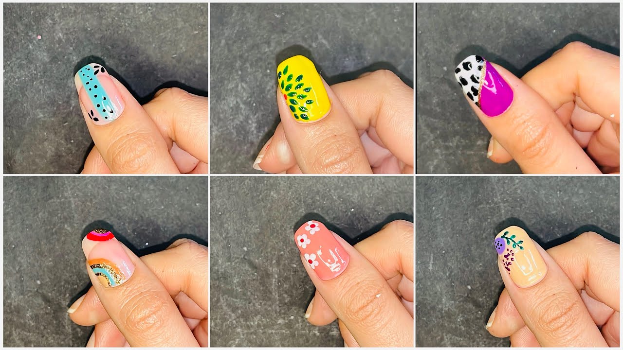 5 Easy Pinterest nail arts for beginners || Diy nail art at home 2025 # ...
