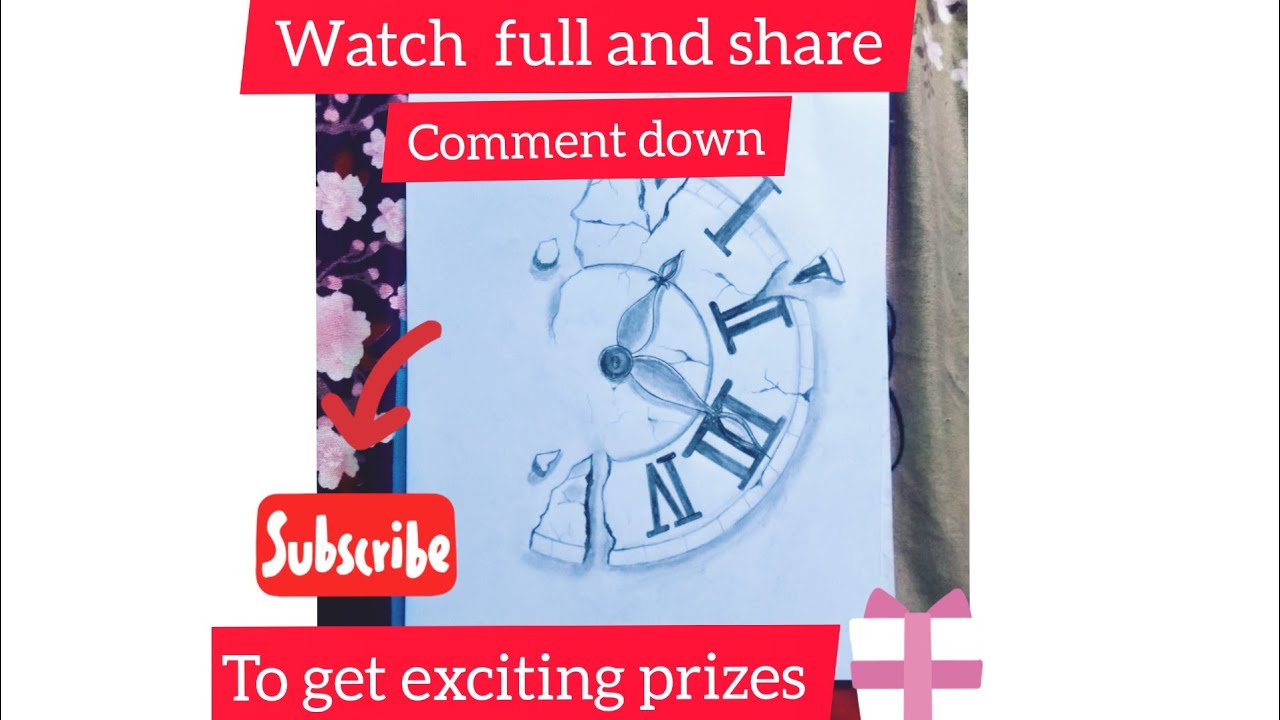 broken clock drawing tutorials - YouTube