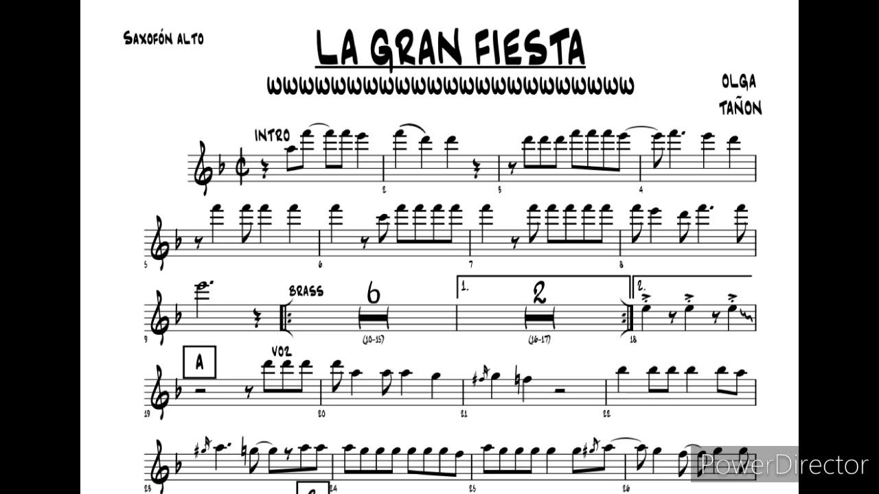 LA GRAN FIESTA OLGA TAÑON PARTITURA PARA SAX 🎷😉 - YouTube