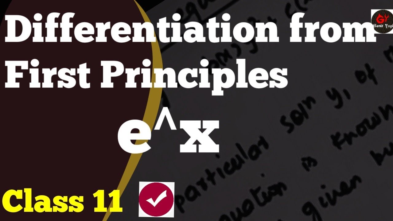 Differentiation From First Principle e^x | Differentiation e^x First ...