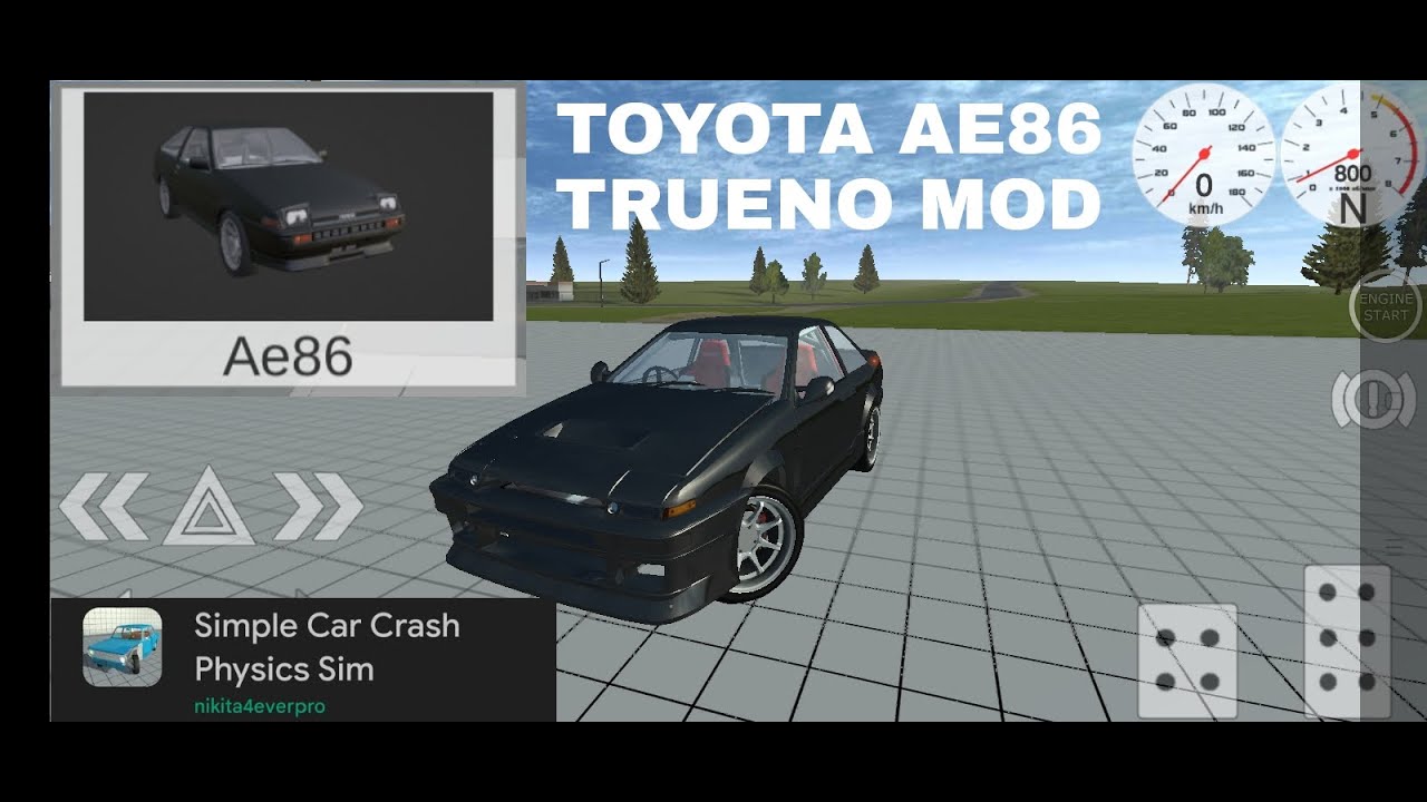 TOYOTA AE86 TRUENO MOD FOR SIMPLE CAR CRASH | SIMPLE CAR CRASH PHYSICS ...