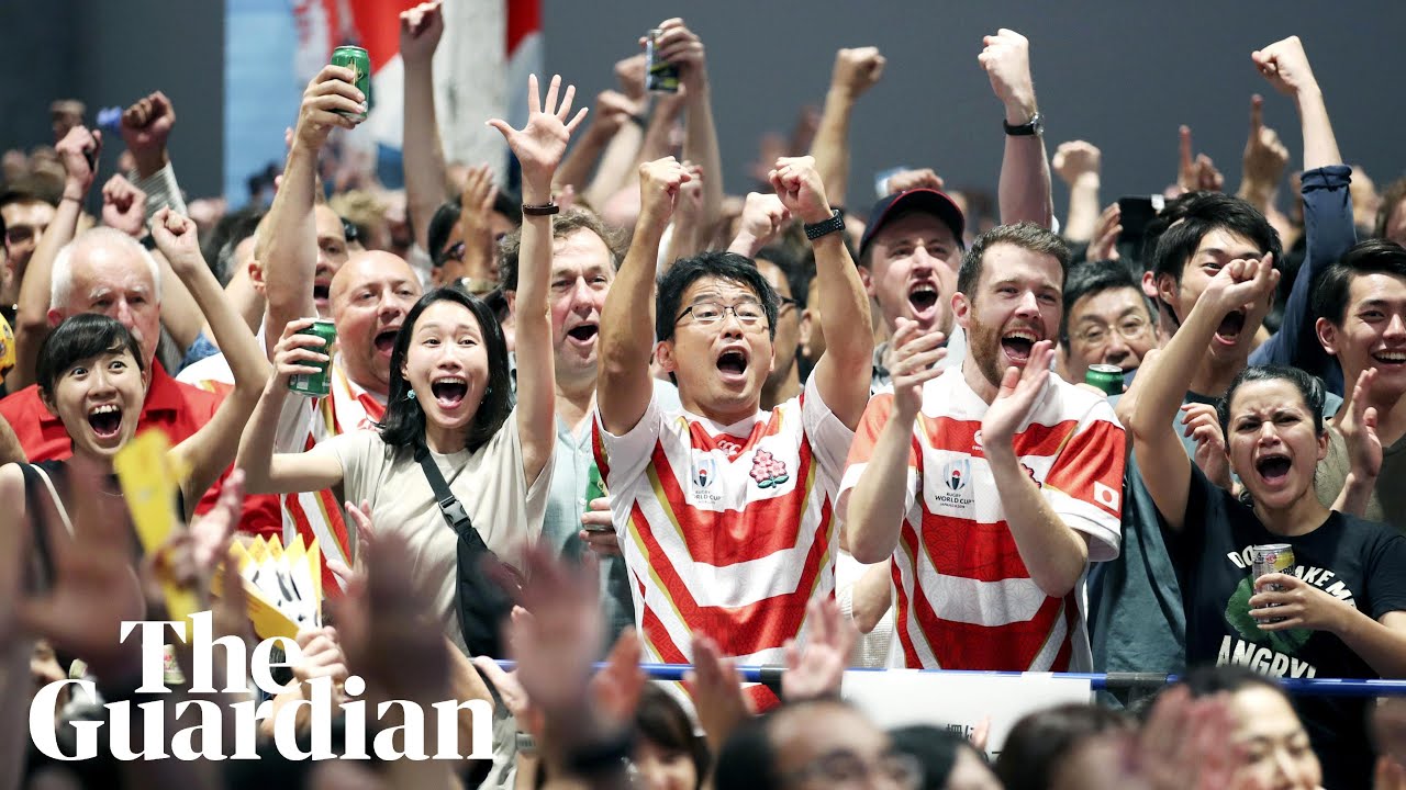 Japan fans celebrate wildly after stunning Ireland in Rugby World Cup ...