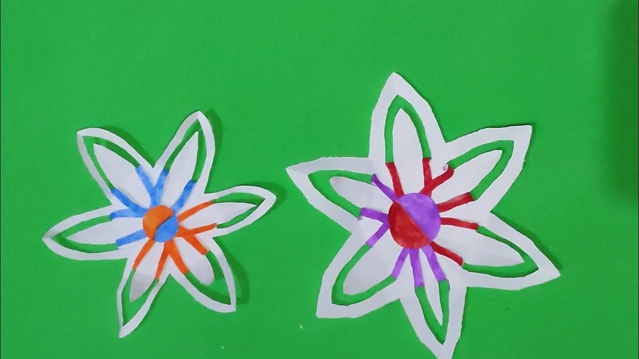 Easy paper flower/paper cutting flower/ paper origami. - YouTube