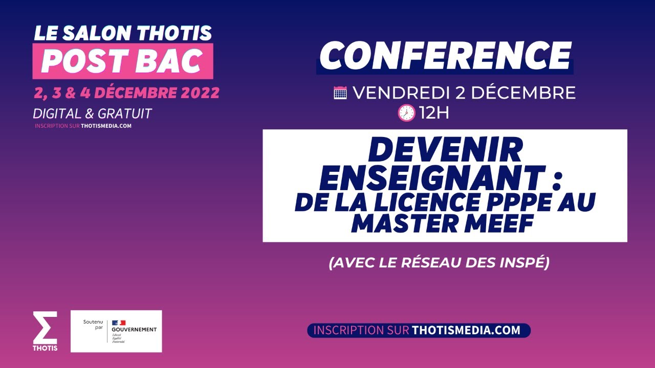 Devenir Enseignant en 2023 (PPPE, Master MEEF) - Thotis - YouTube