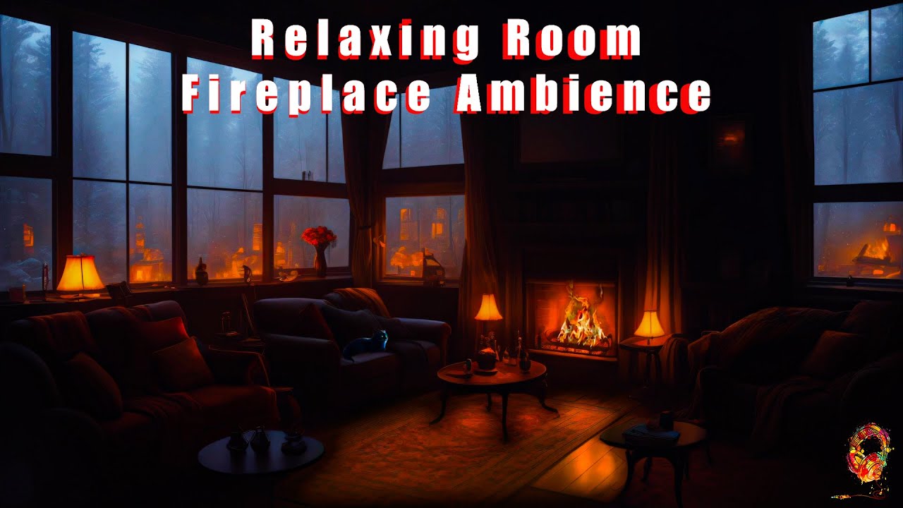 "Cozy Room Fireplace Ambience | Relaxing Crackling Sounds and Piano ...