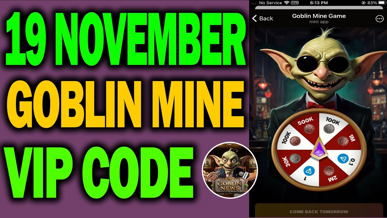 19 November Goblin Mine Game Code I Goblin Mine Game VIP Code | Goblin ...