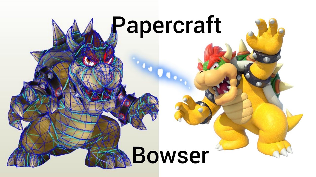 como hacer a...Bowser de papel ( Papercraft de Bowser) - YouTube