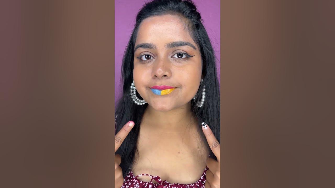 Most Viral Lipstick 💄 Hack 🩵🩷💛 Shorts Makeup Hack Trending Video