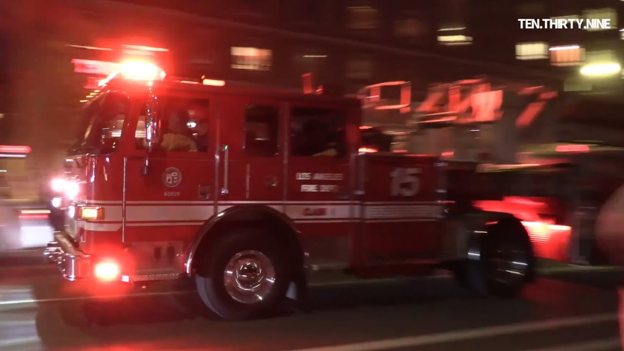 LAFD LIGHT FORCE 15 RESPONDING *AIR HORN LOUD* - YouTube