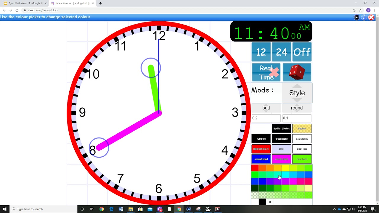 Interactive clock - YouTube