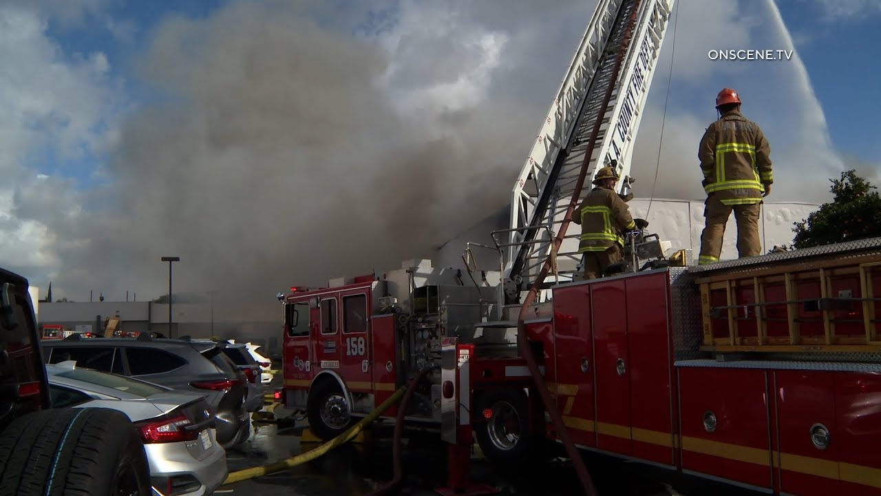 Massive Blaze Erupts at Carson Business Plaza: Second Alarm Fire ...