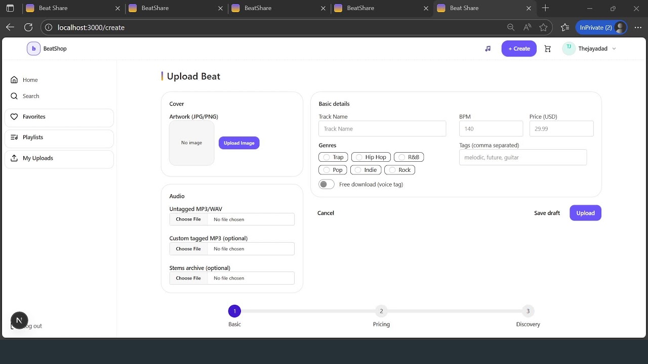 Fullstack Nextjs Project | Live Coding | Music share application | UI ...