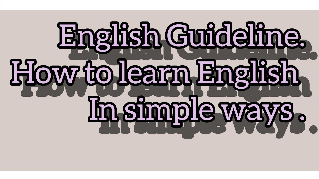 English Guideline - YouTube
