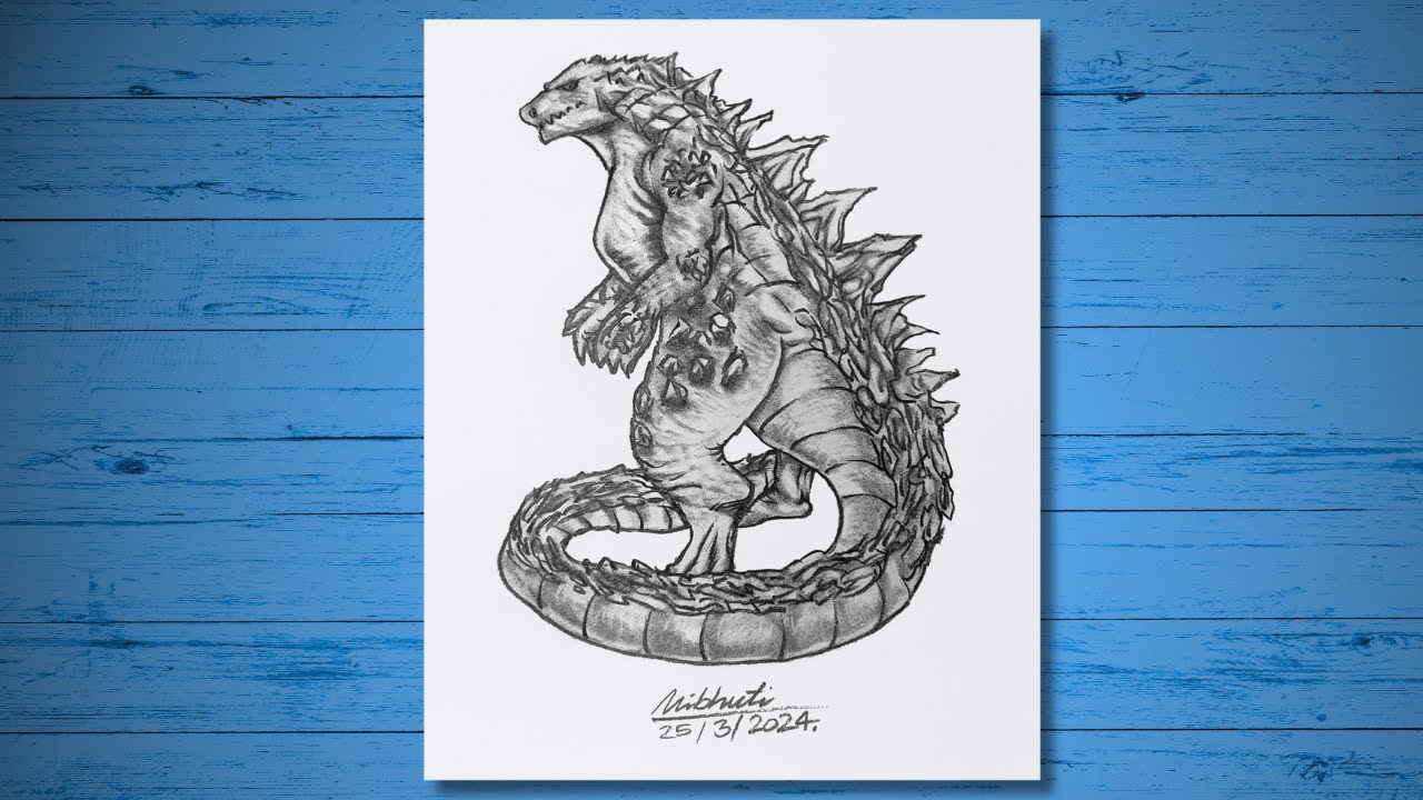 How To Draw Godzilla | Graphite Pencil ️ Drawing Timelapse | Easy ...